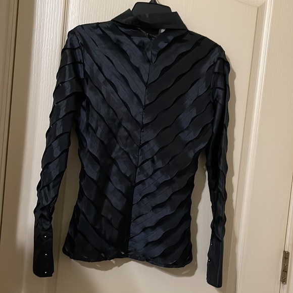 Zba | Tops | Zba Deconsteucted Dressy Button Down Shirt Size Small ...